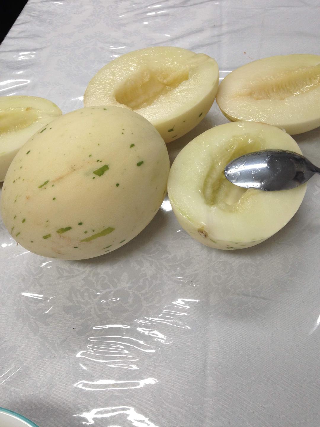 10 Snow Leopard Melon Seeds Unique Beautiful Rare White flesh fruit As ...